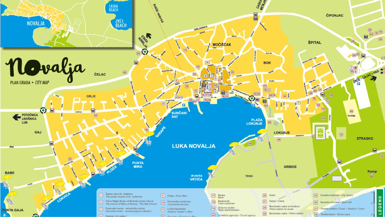 City map - Visit Novalja